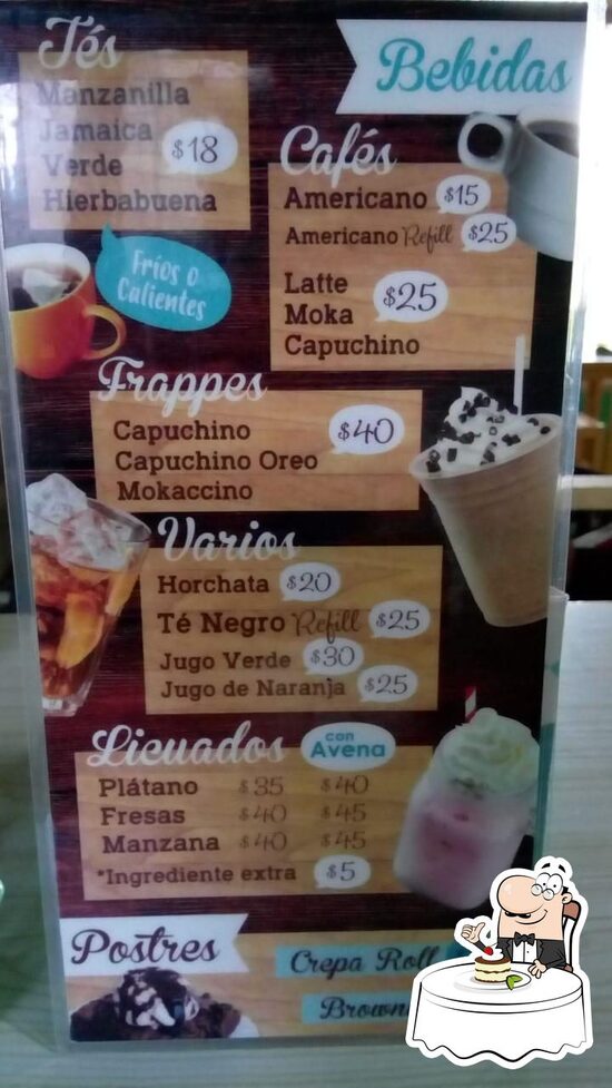 Menu at Chuc café Mérida, Merida