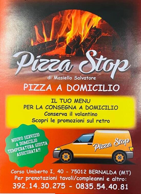Carta del restaurante Pizza Stop, Bernalda
