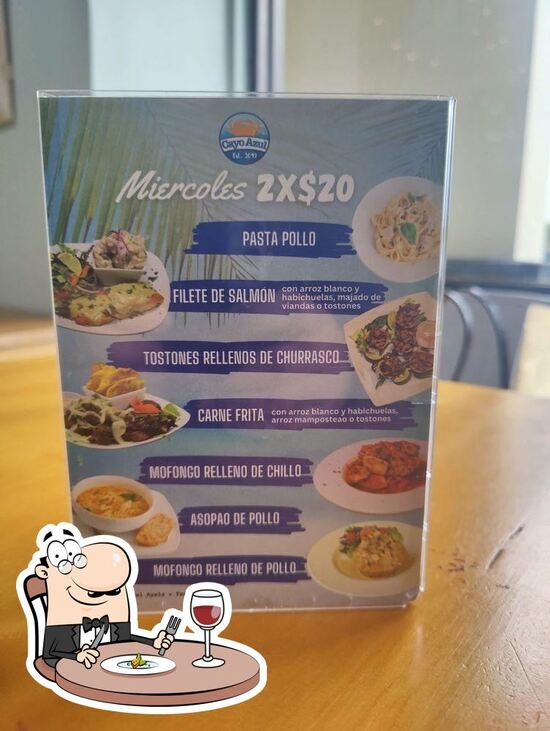 Menu at Cayo Azul restaurant, Buena Ventura Lakes