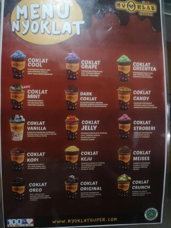 Carta del café Nyoklat Super, Tampo