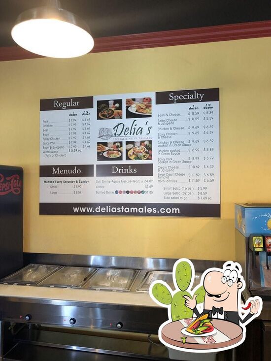Menu at Delia's Specializing in Tamales restaurant, Pharr, N Jackson Rd