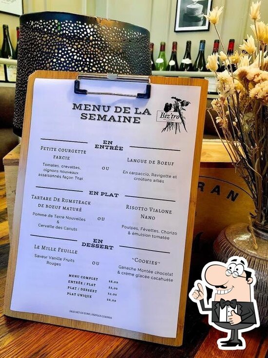 Menu at Biz'tro "Chic & Gourmand" restaurant, Beaune