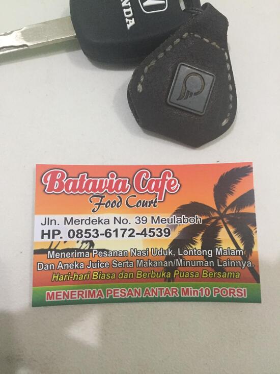 Menu at Batavia Food Court cafe, Meulaboh