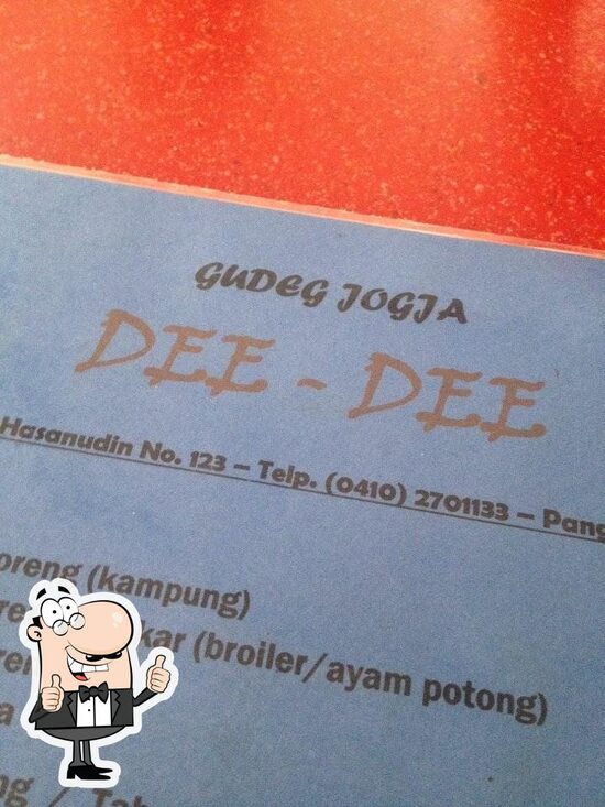 Menu at Gudeg Jogja Dee Dee Pangkep restaurant, Indonesia