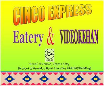 Menu at Cinco Express pub & bar, Digos City