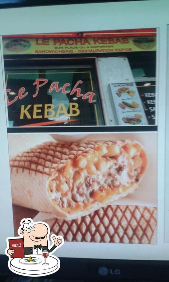 Menu at Le Pacha Kebab restaurant, Anse