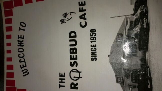 Menu at Rosebud Cafe, Pana