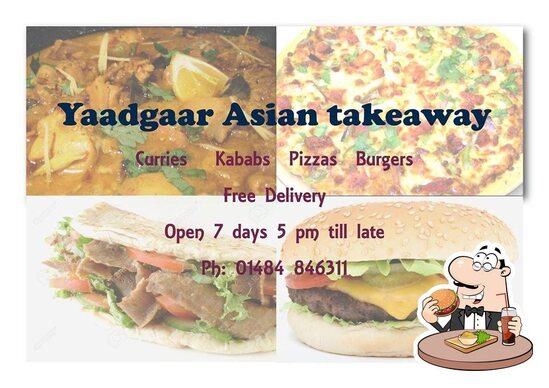 Menu at Yaadgaar Asian fast food, Huddersfield