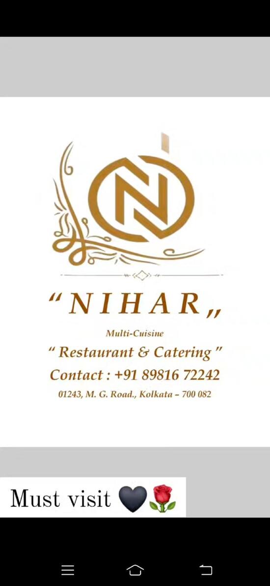 Menu at Nihar Restaurant, Kolkata