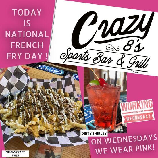 Menu at Crazy 8´s Sports Bar & Grill, Mineral Wells