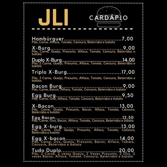 Menu em Trailer JLI restaurante, Cachoeiras de Macacu