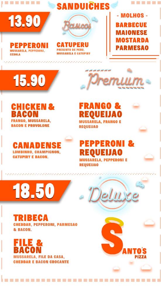 Menu em Santo's Pizza restaurante, Camacã