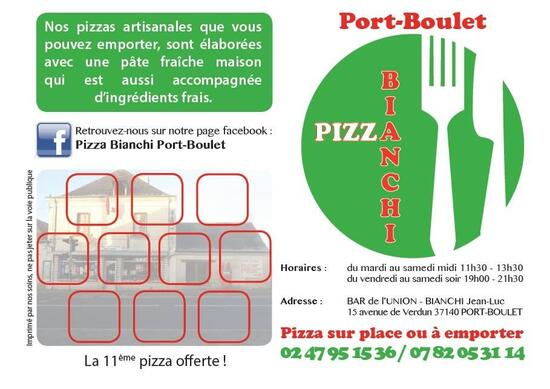 Menu at Pizza Bianchi restaurant, Chouzé-sur-Loire