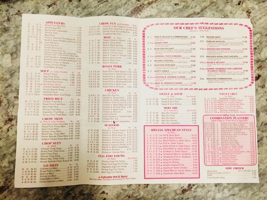 Menu at Shing Fung House Chinese restaurant, Clifton Park Center