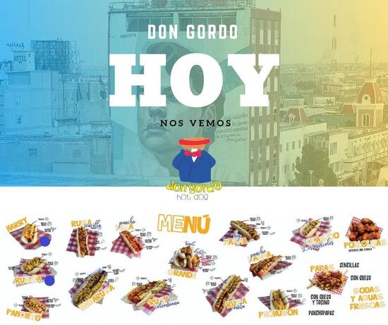 Menu at Don Gordo Hot Dogs restaurant, Ciudad Juarez