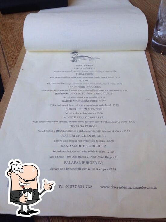 Menu at The Riverside Inn pub & bar, Callander