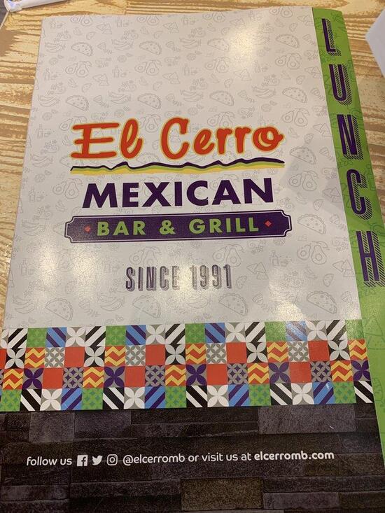 Menu at El Cerro Grande of Georgetown restaurant, Georgetown