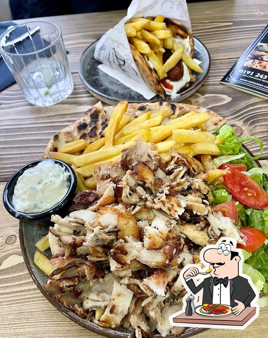Menu at New Greek restaurant, Newcastle upon Tyne