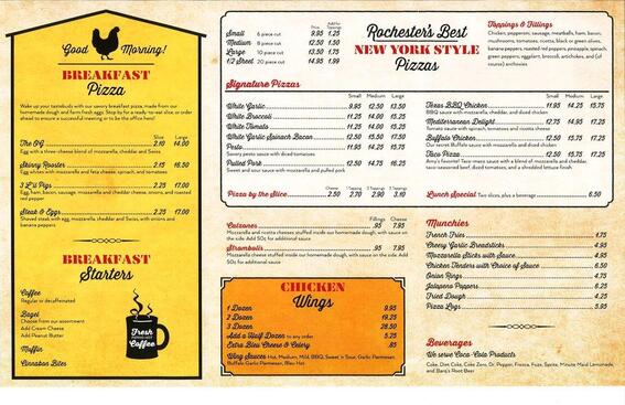 Menu at The Pizza Chef pizzeria, Fairport