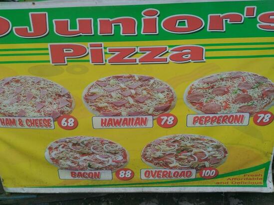Menu at DJunior's Pizza pizzeria, Iloilo City, PHJ2+W4X Brgy