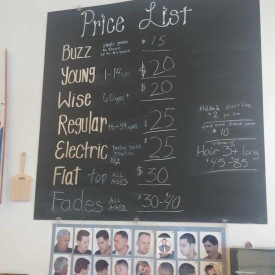 Menu at Barber Shop, Jacksonville