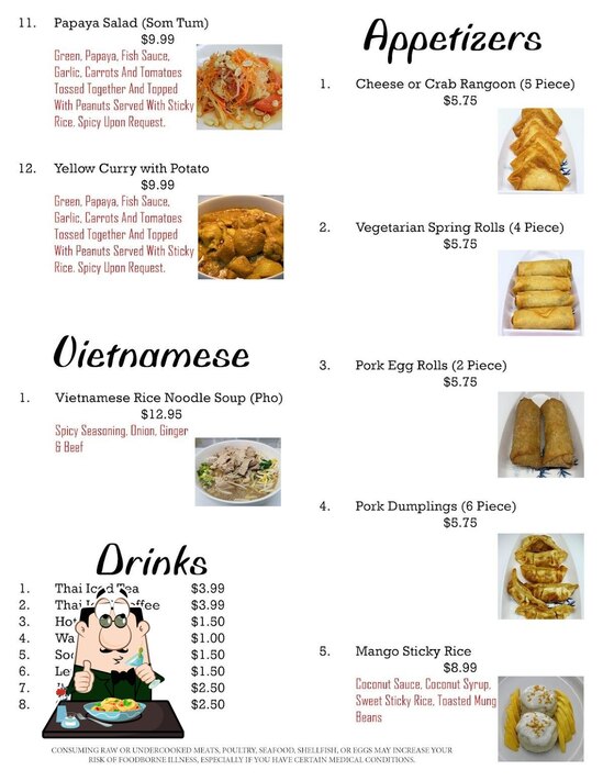 Carta del restaurante Asian Mix LLC, Dillon