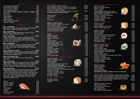 Speisekarte von Sushi & poke MOON, Biberist