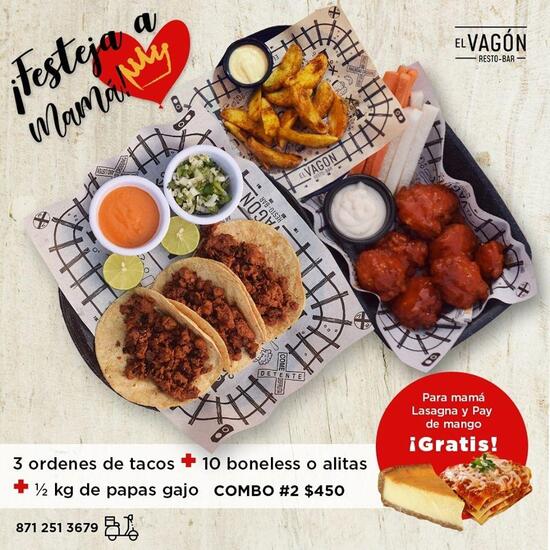 Carta de El Vagón Resto-Bar, Gómez Palacio