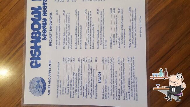 Menu at Wilson's Fish Bowl Inn pub & bar, Altoona