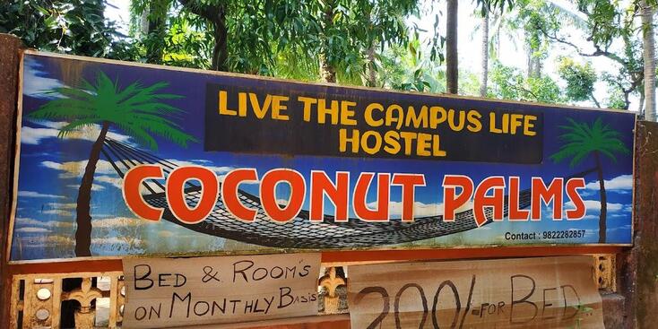 Menu at Coconut Palm Hostel, Vagator