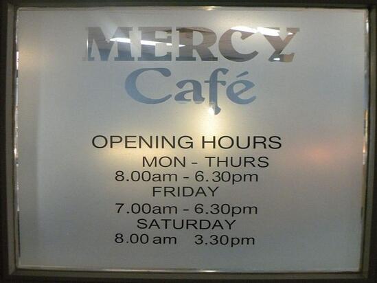 Carta de Mercy Cafe, Mount Lawley