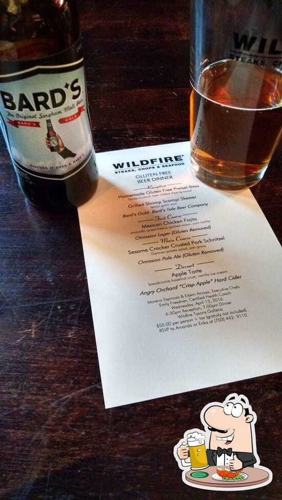 Menu at Wildfire pub & bar, McLean, International Dr
