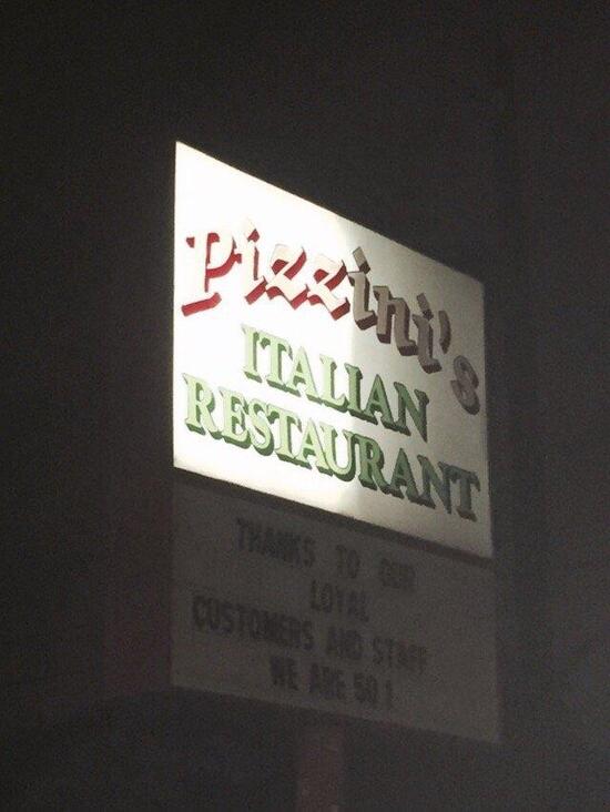 Menu at Pizzini's Italian Restaurant, Houston