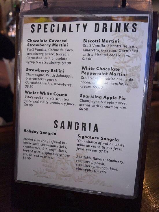 Menu at McGettigan's 19th Hole pub & bar, Galloway