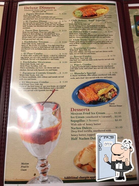 Menu at Javier's Authentic Mexican Food restaurant, Logan