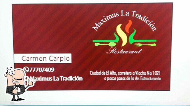 Carta del restaurante Maximus la tradiciòn", El Alto
