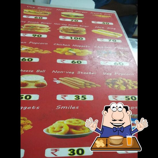 Menu at Mani's Burger shop, Chennai