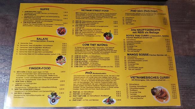 Menu at Bún Vietnam Street-Food restaurant, Stuttgart, Wiener Str. 99