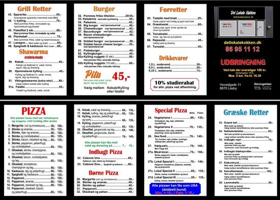 Menu at Det lokale køkken restaurant, Låsby