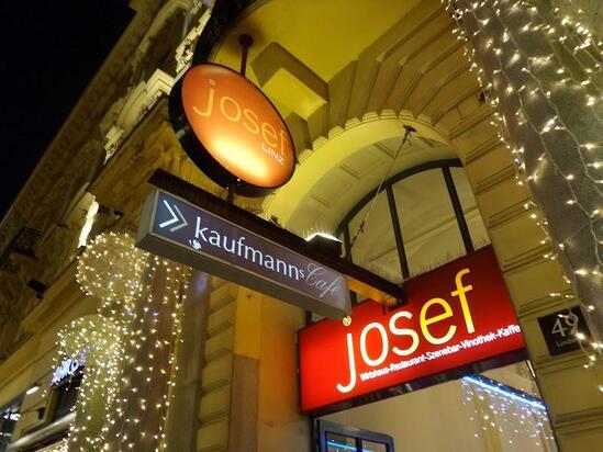 Menu au Josef restaurant, Linz, Landstraße 49