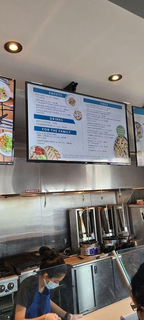 Menu at The Simple Greek restaurant, Fullerton