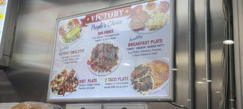 Menu at Victory Diner restaurant, Orange