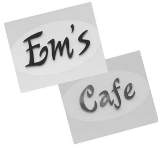 Menu at Em’s Cafe, Speke