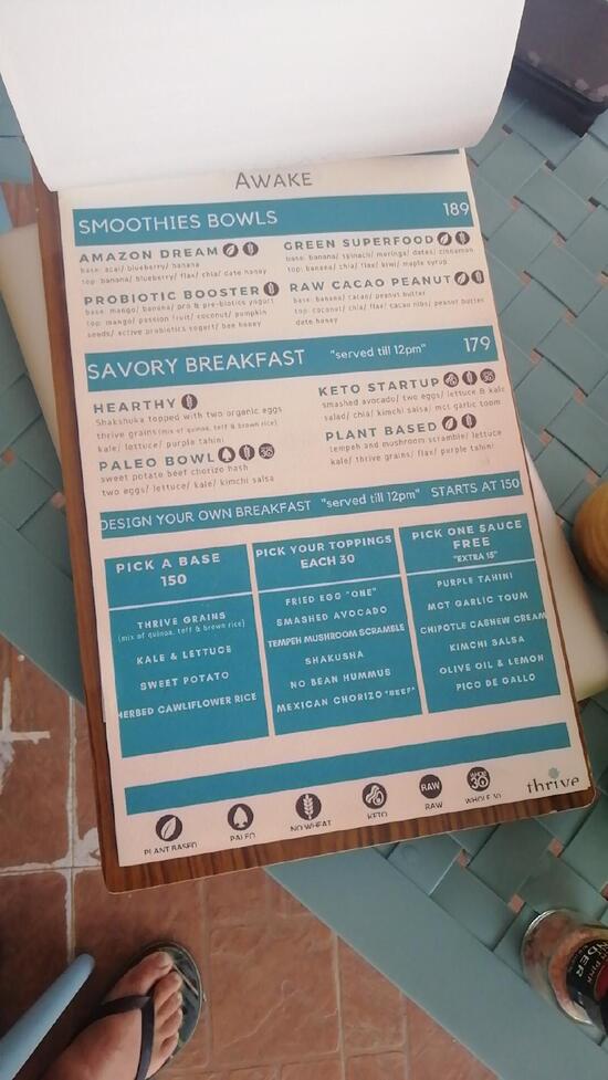 Thrive Restaurant, Chalong - Restaurant menu and reviews