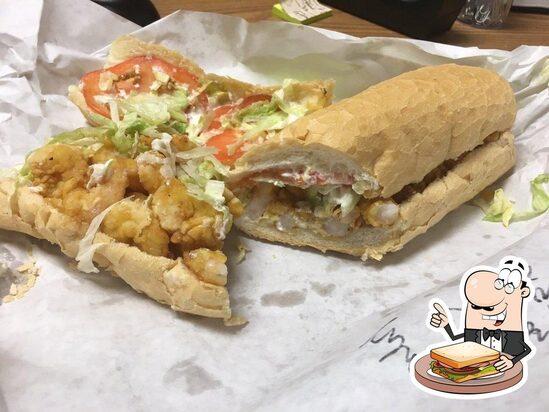 Menu at Sam's Po-Boys fast food, Jefferson