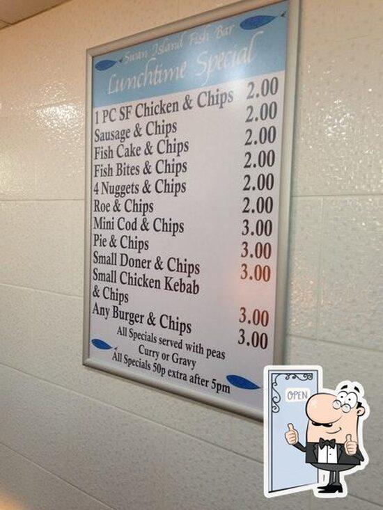 Menu at Swan Island Fish Bar, Burntwood