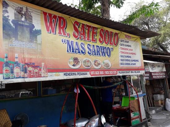 Menu at sate solo - mas sarwo restaurant, Jakarta