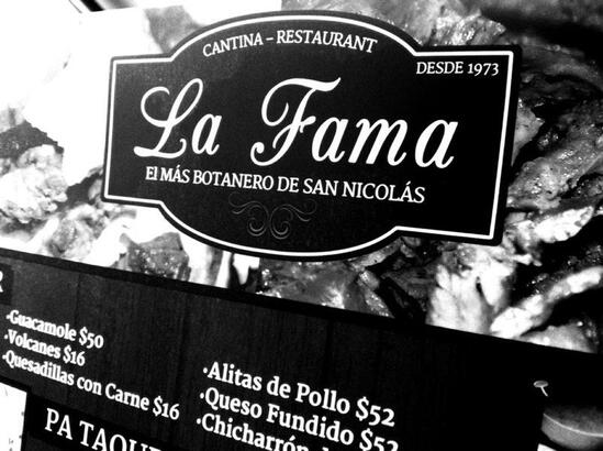 Menu at Bar La Fama, San Nicolás de los Garza, Miguel Hidalgo Y ...