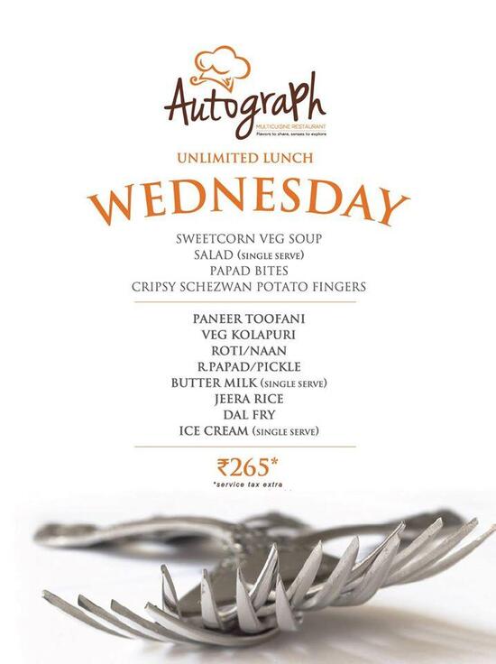 Menu at Autograph Restaurant, Ahmedabad