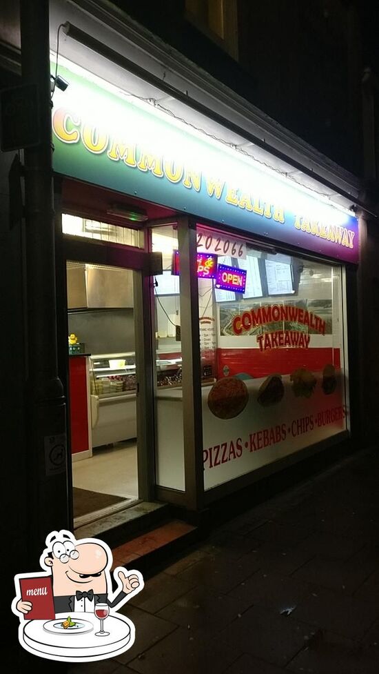 Menu at Commonwealth Takeaway pizzeria, Annan